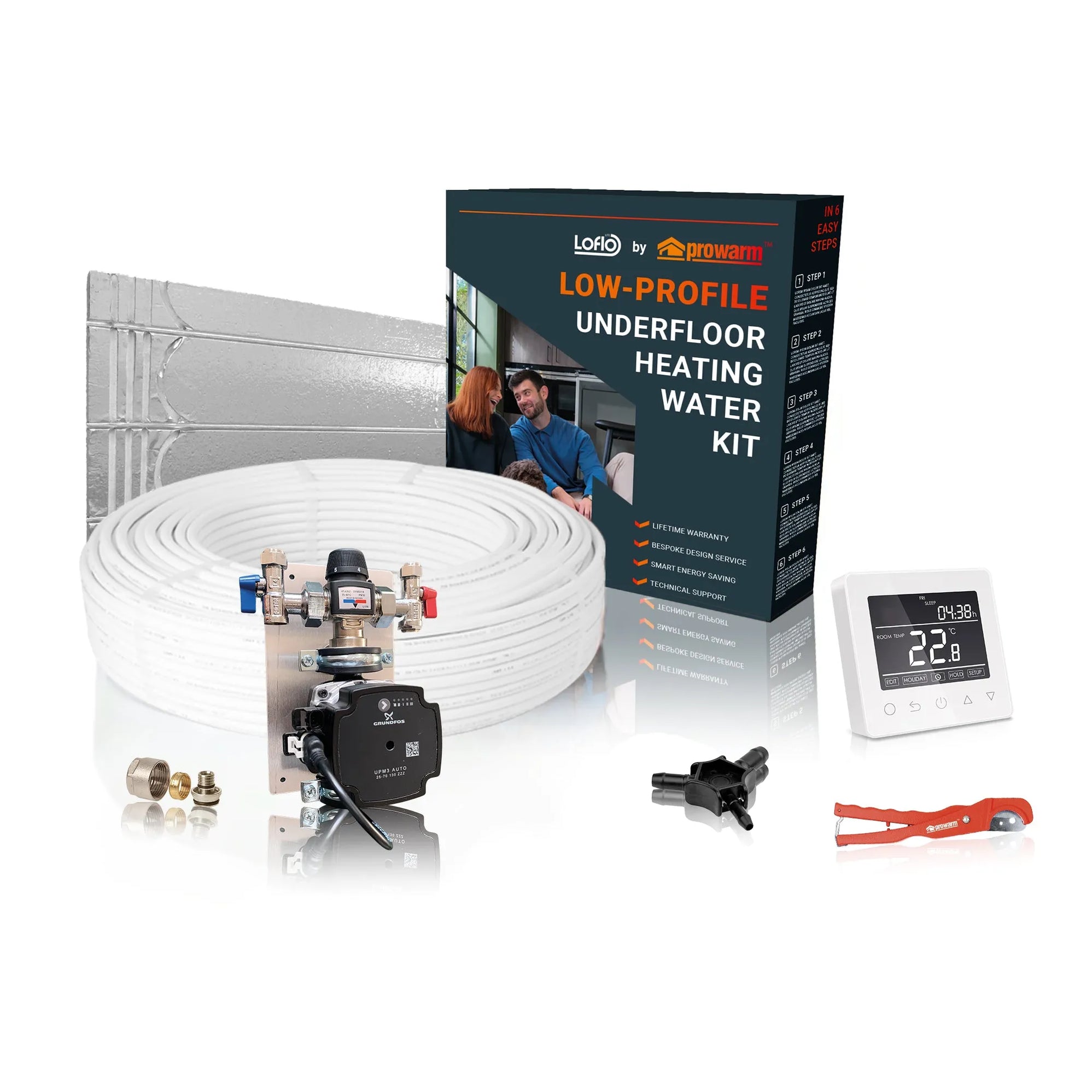 ProWarm™ Water Underfloor Heating 20mm LoFlo LITE Kit with 16mm Pipe ...